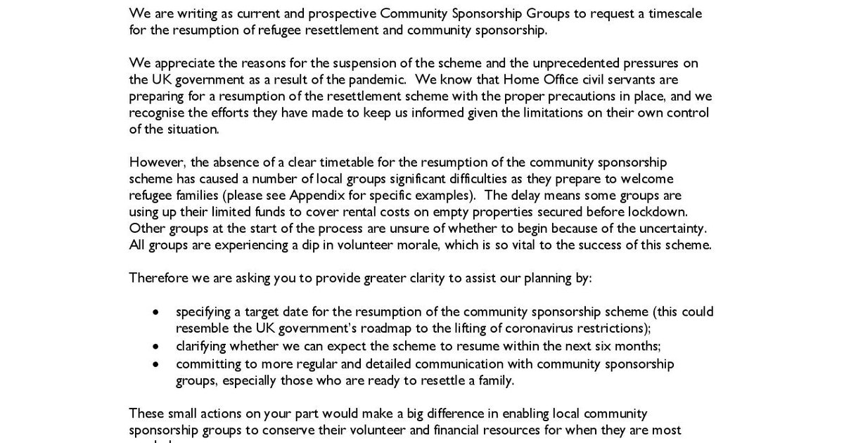 Campaign on Resettlement - Action points for reopening and extending ...